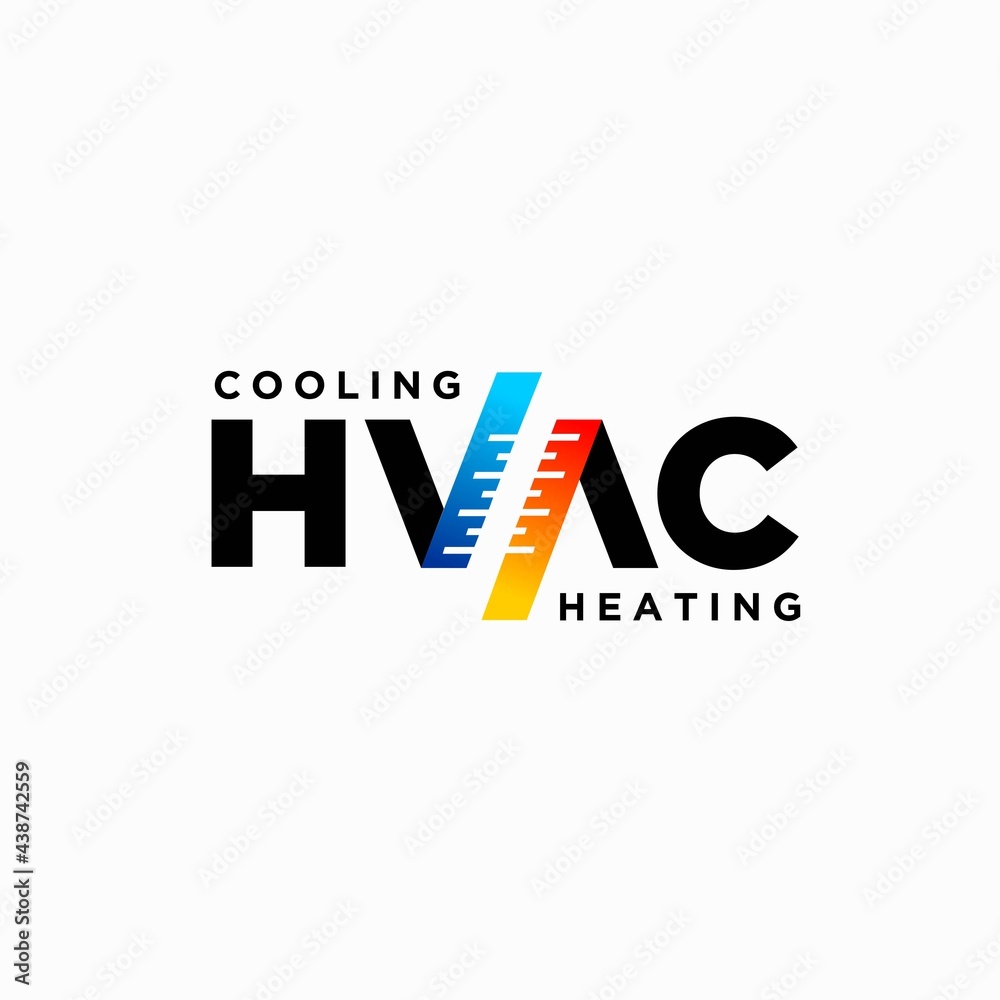 HVAC lettering logo design, heating and cooling Stock Vector | Adobe Stock