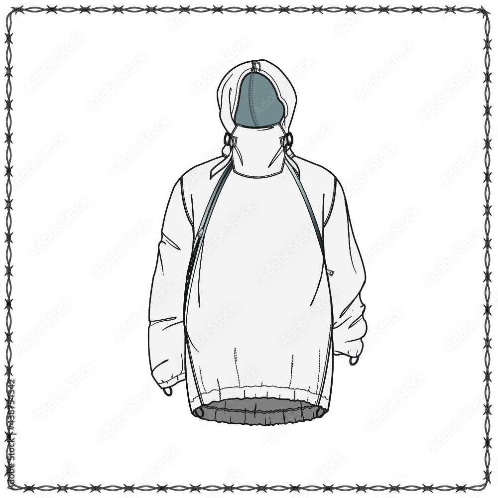 Editable fashion garment flat sketch for creating new designs mockup ...