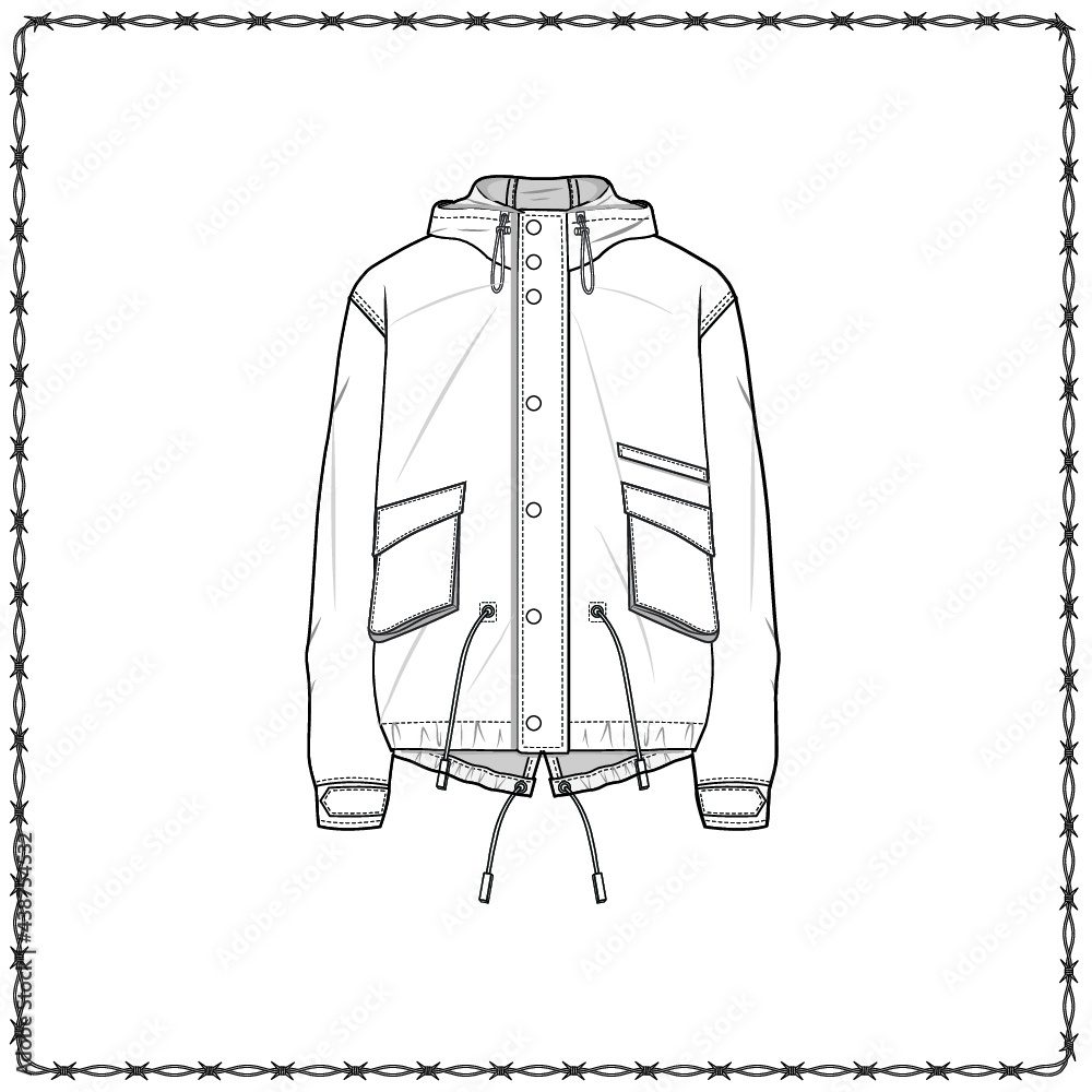 Editable fashion garment flat sketch for creating new designs mockup ...