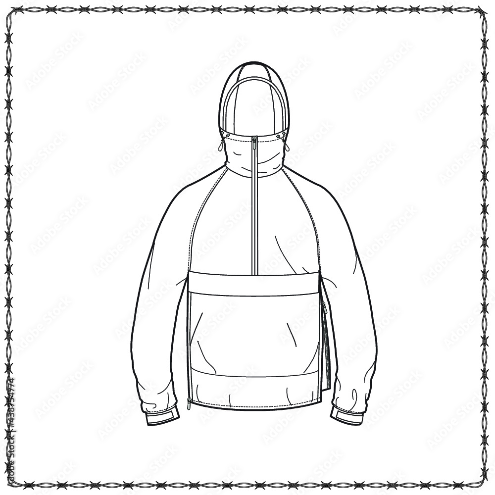 Editable fashion garment flat sketch for creating new designs mockup ...