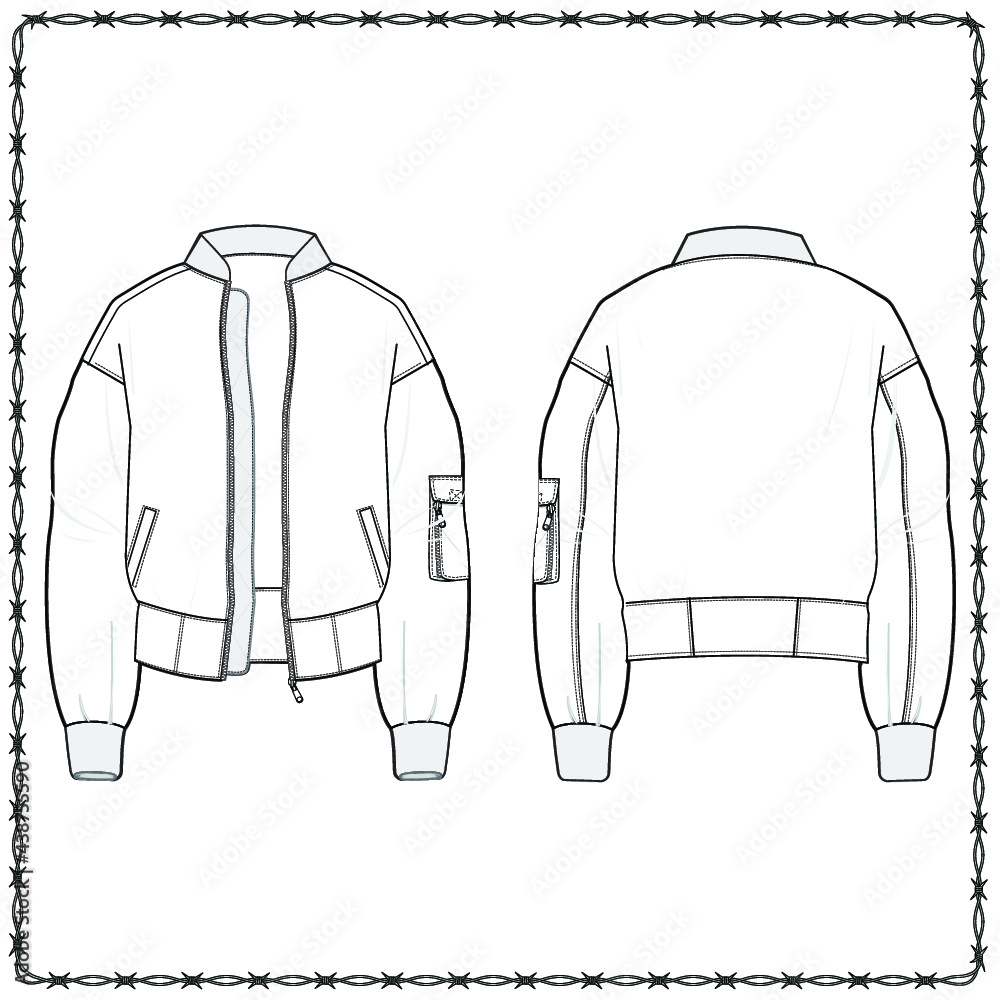 Editable fashion garment flat sketch for creating new designs mockup ...