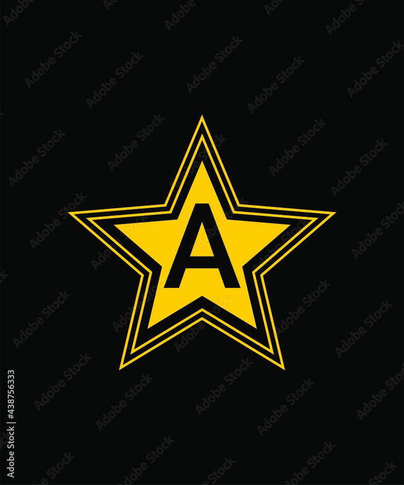 Letter A star logo design Stock Vector | Adobe Stock