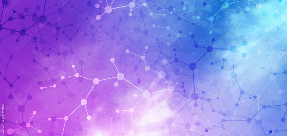 Vibrant Scientific Abstract Purple Blue Neural network concept ...