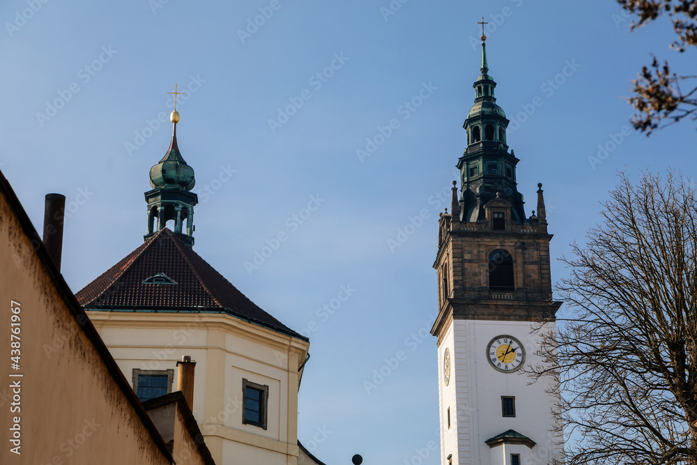 White and yellow baroque St. Stephens Cathedral at Dome Square, Church ...