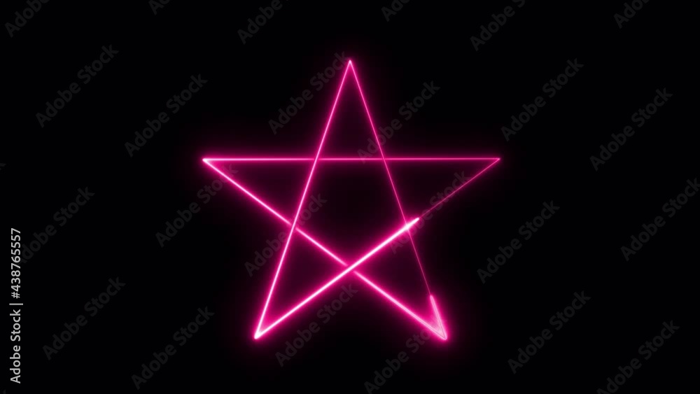 Glowing pentagram frame on alpha channel background Stock Video | Adobe ...