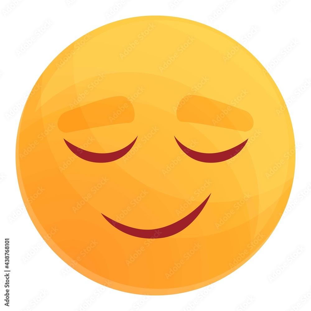 Vecteur Stock Modest emoticon icon. Cartoon of modest emoticon vector ...