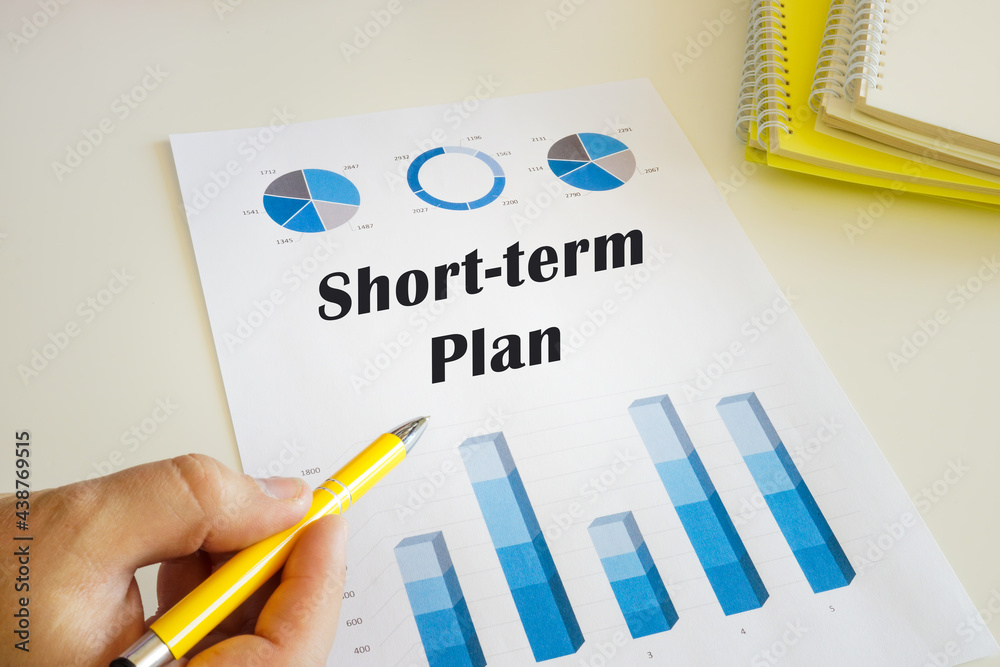 Business concept about Short-term Plan with inscription on the printout ...