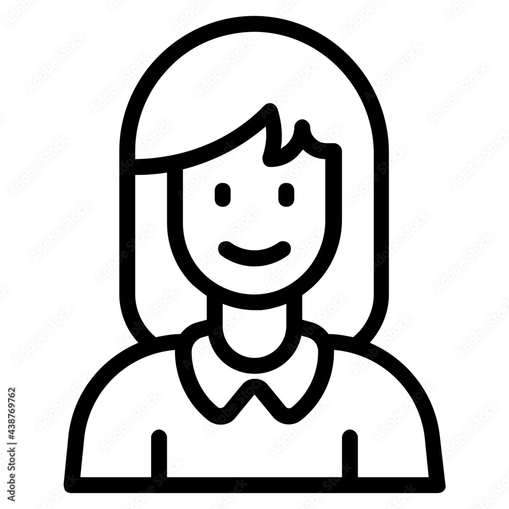 Woman Outline Style Icon Stock Vector Adobe Stock