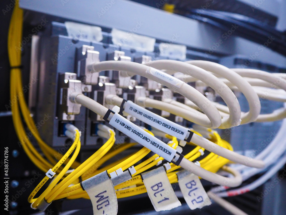 Wiring of control cable in control panel of DCS systems. Stock Photo ...