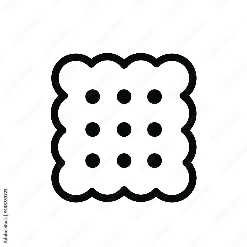 Biscuits icon. Cracker biscuit outline icon. Black icon. Vector ...