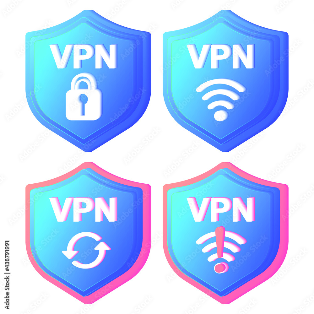 VPN Service Concept Icons. Using VPN to protect his personal data in ...