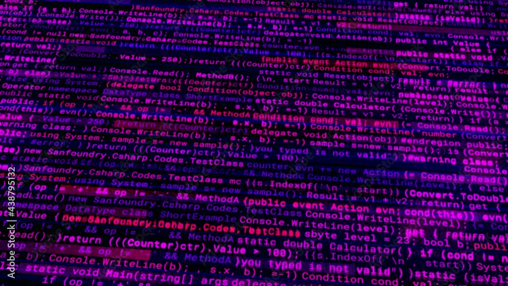 Abstract harmful computer code background, seamless loop. Animation ...