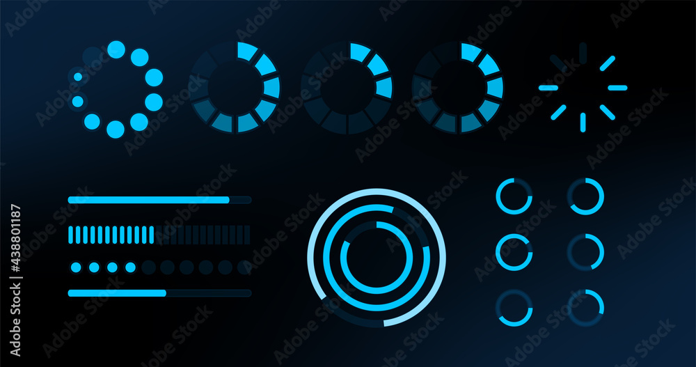 Loading hud elements. Futuristic template. Vector design Stock Vector ...