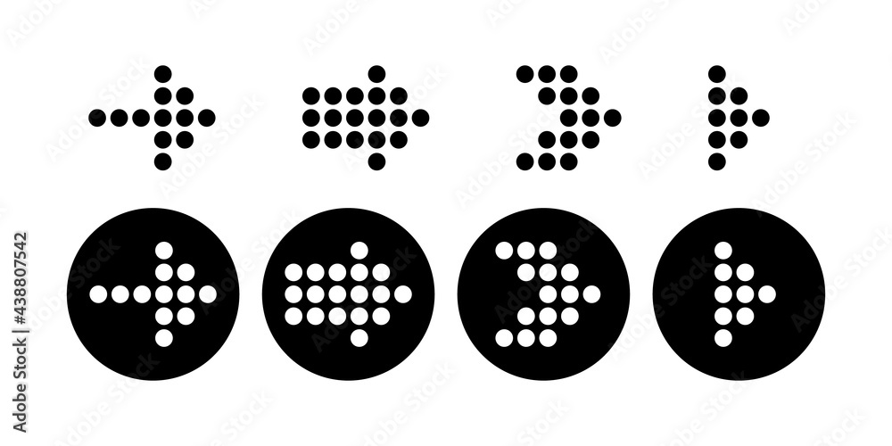 Arrows dots. Arrows flat icons. Arrow. Cursor vector design. Navigation ...