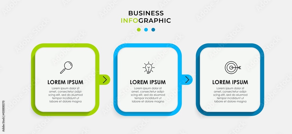 Vector Infographic design business template with icons and 3 options or ...