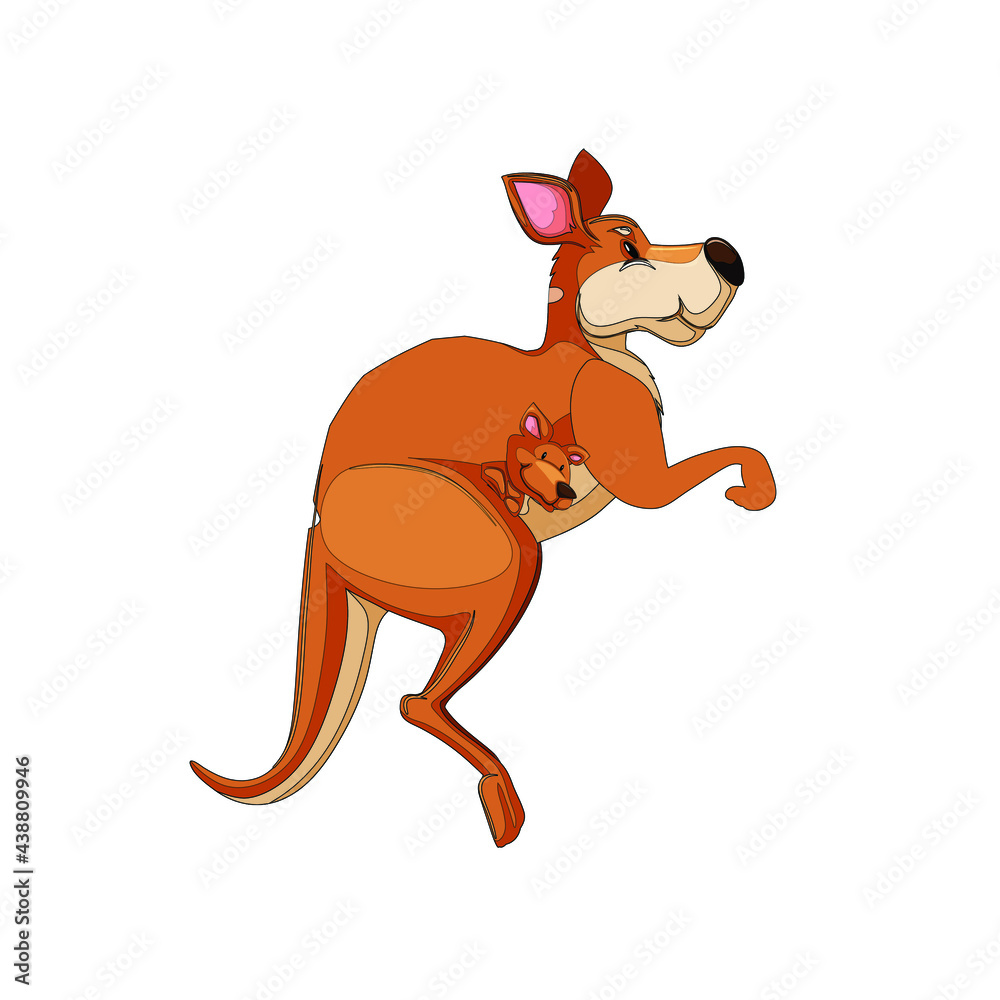 kangaroo cartoon running Stock Vector | Adobe Stock
