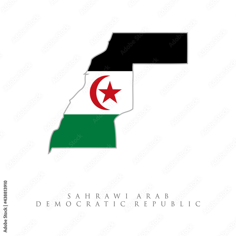 Simple flat flag map of the Sahrawi Arab Democratic Republic (Western ...