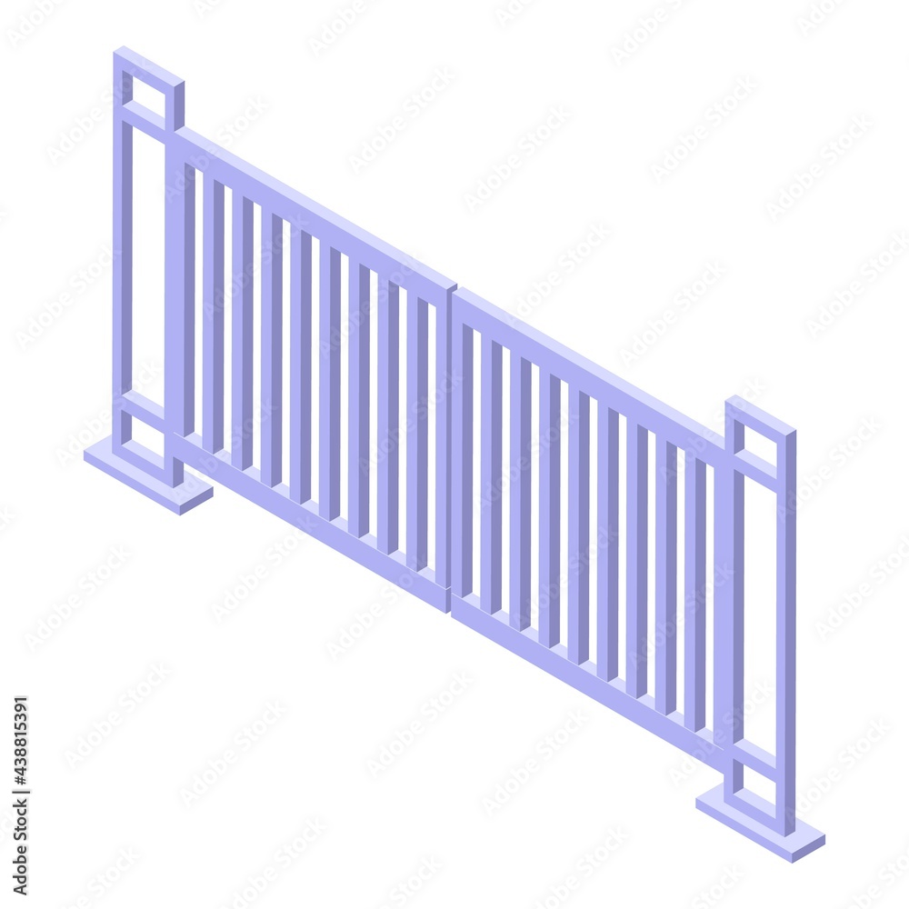 Automatic gate factory icon. Isometric of Automatic gate factory vector ...