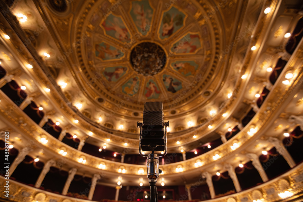 AEA Ribbon Microphone R44C on Lviv opera house interior background ...