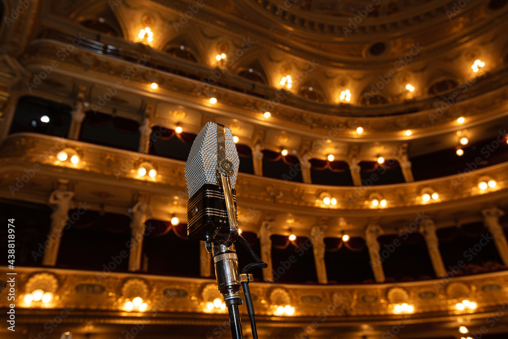 AEA Ribbon Microphone R44C on Lviv opera house interior background ...