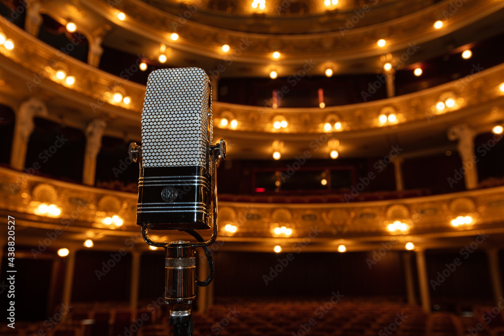 AEA Ribbon Microphone R44C on Lviv opera house interior background ...