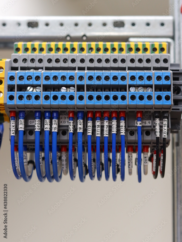 Wiring during installation of the electrical panel . Stranded wire from ...