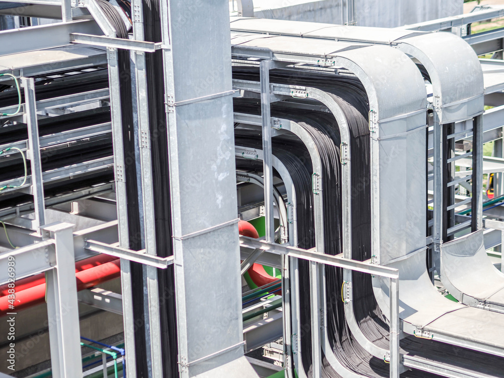 Electric Cable Tray in power plant. Stock Photo | Adobe Stock