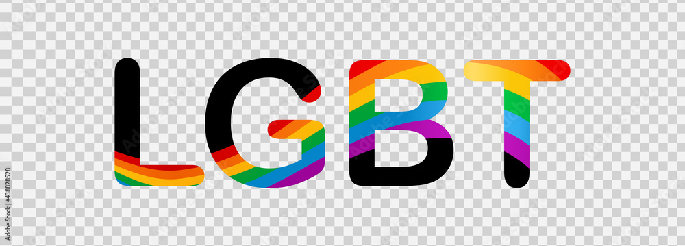 Rainbow flag inside LGBT text isolated on png or transparent background ...