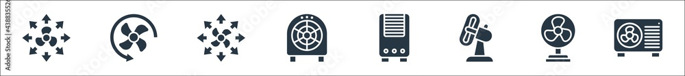 air ventilation glyph icons. filled vector icons such as air cooler ...