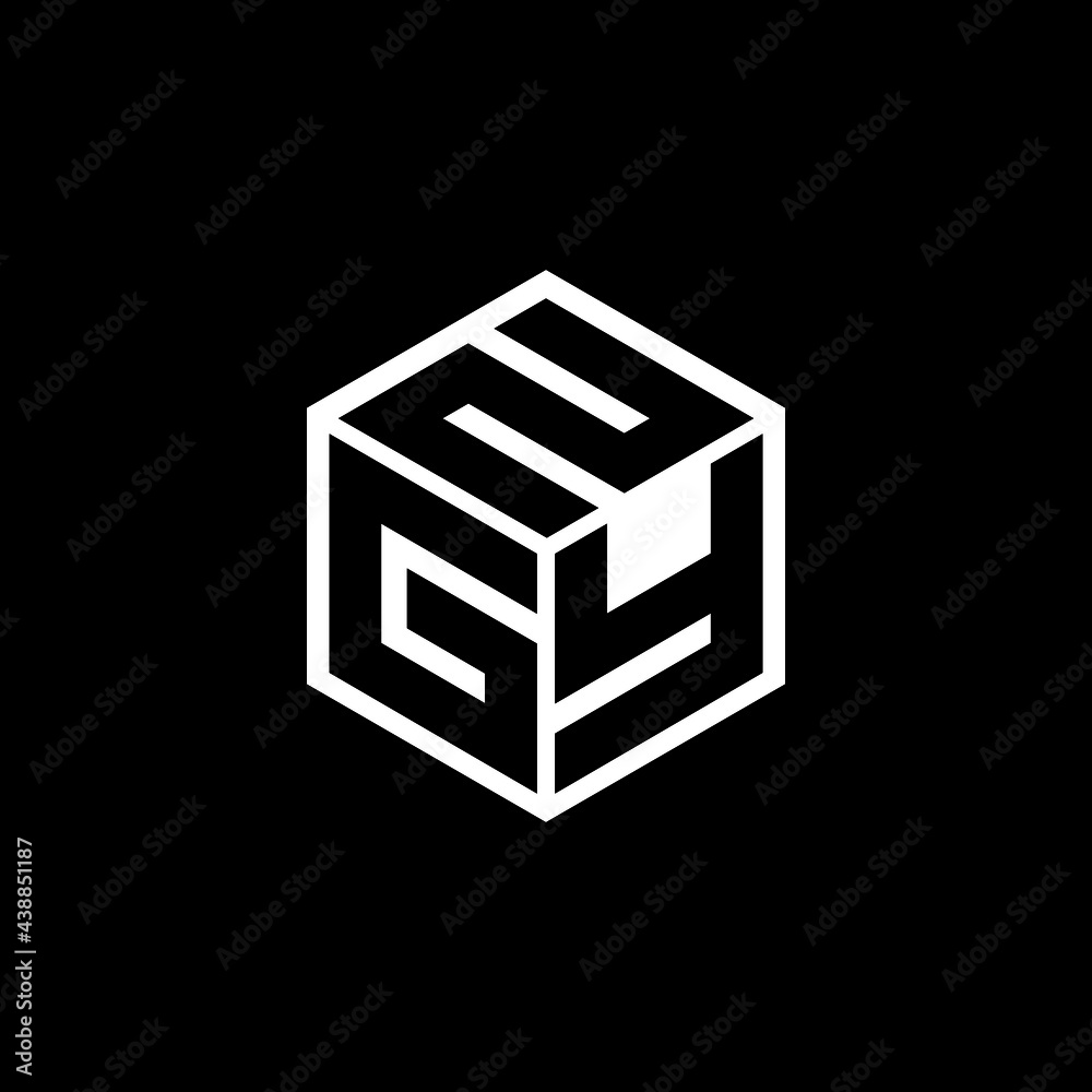 GYN letter logo design with black background in illustrator, vector ...