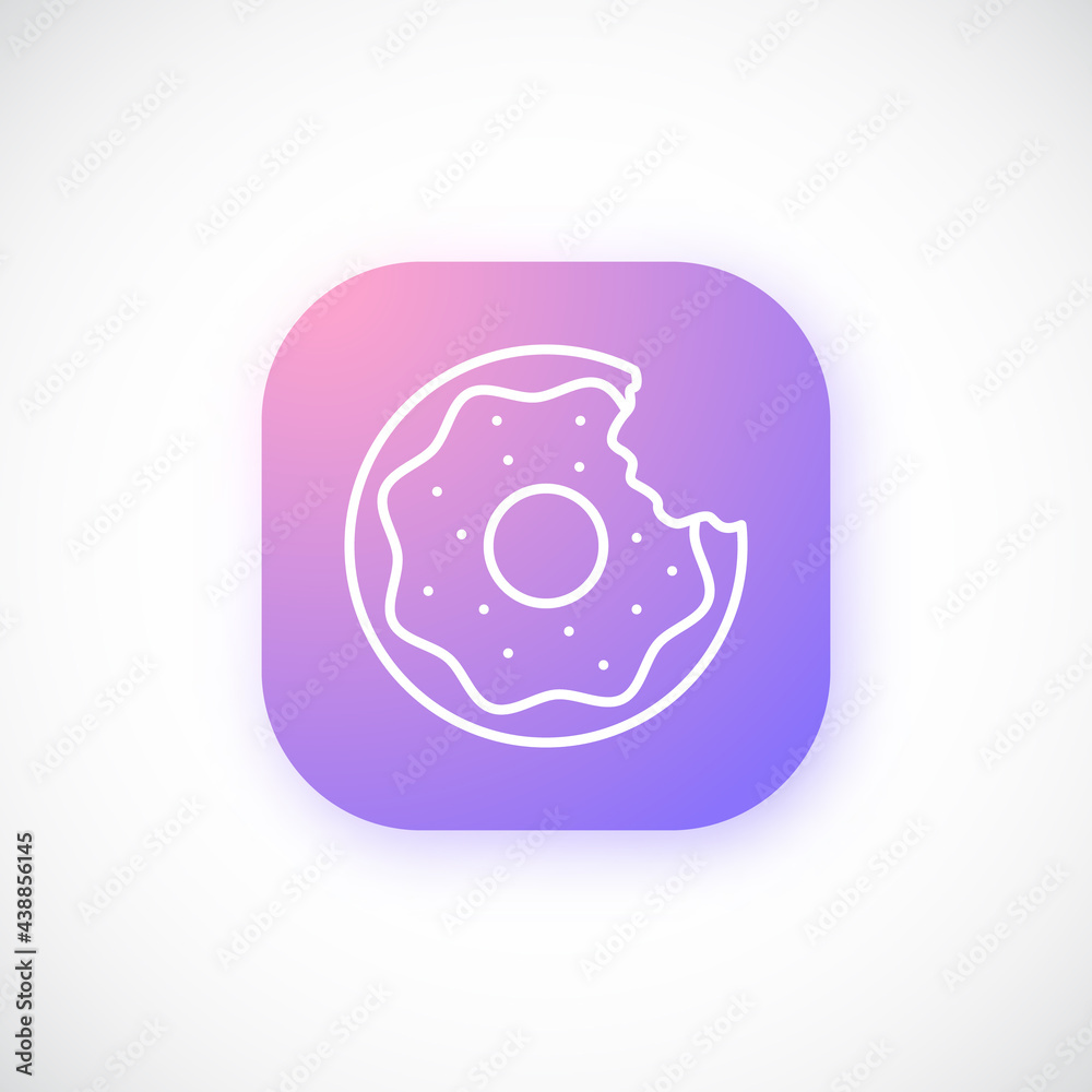 Line Donut icon. Bright glowing Donut design template for ui, ux and ...