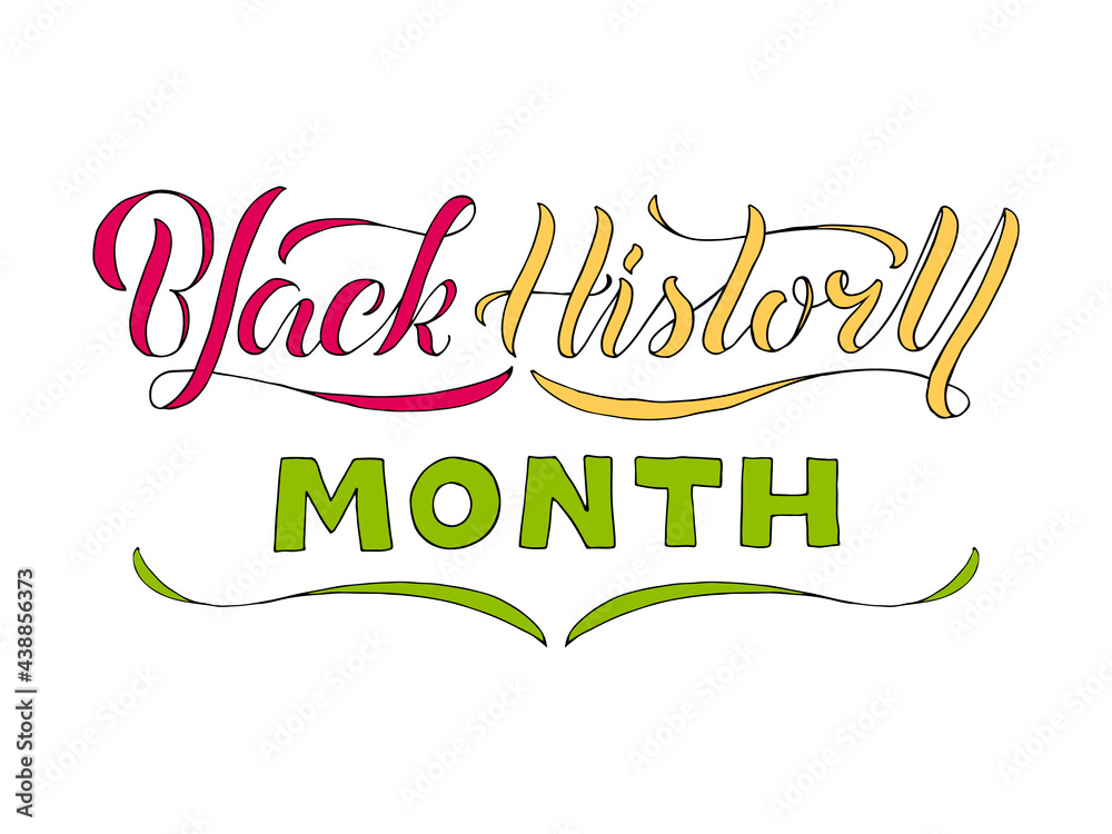 Vector illustration of black history month lettering for banner ...