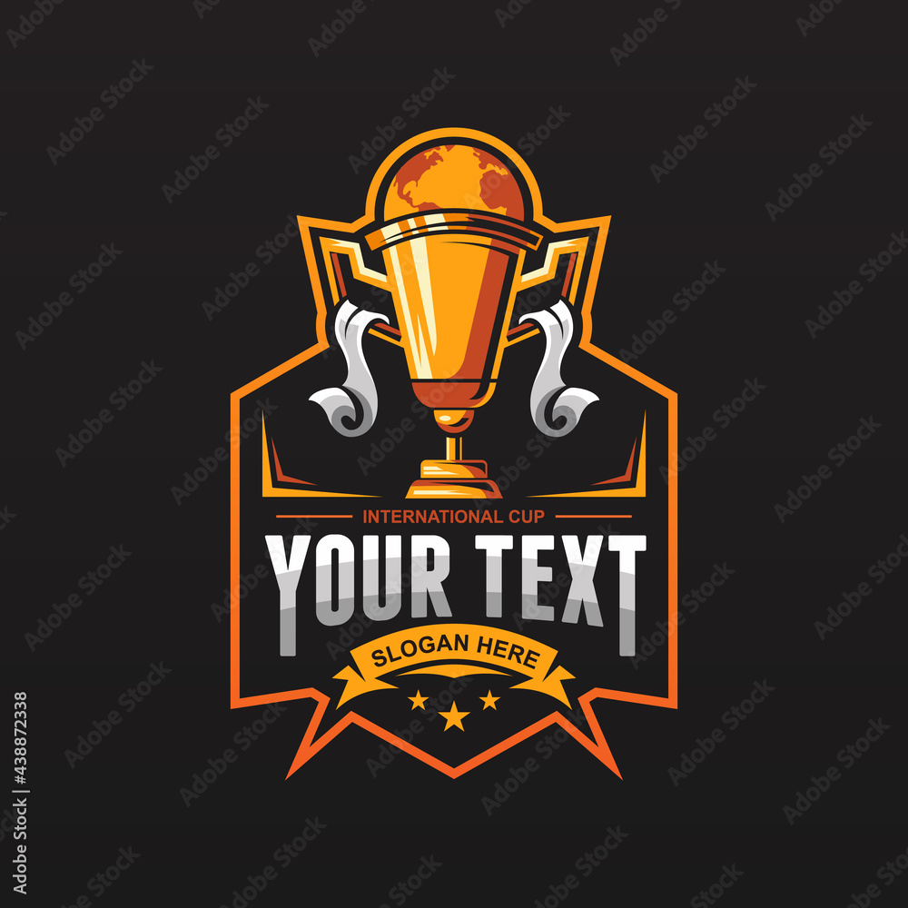 trophy vector mascot logo design with modern illustration concept style ...