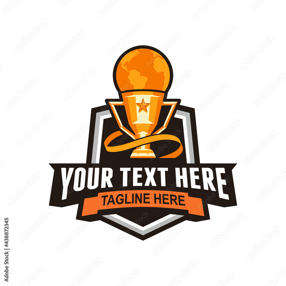 trophy vector mascot logo design with modern illustration concept style ...