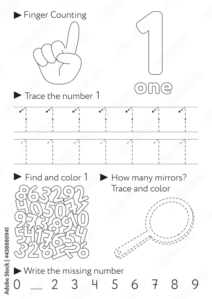 Worksheets for learning numbers. Learning and activity for kids. Number ...