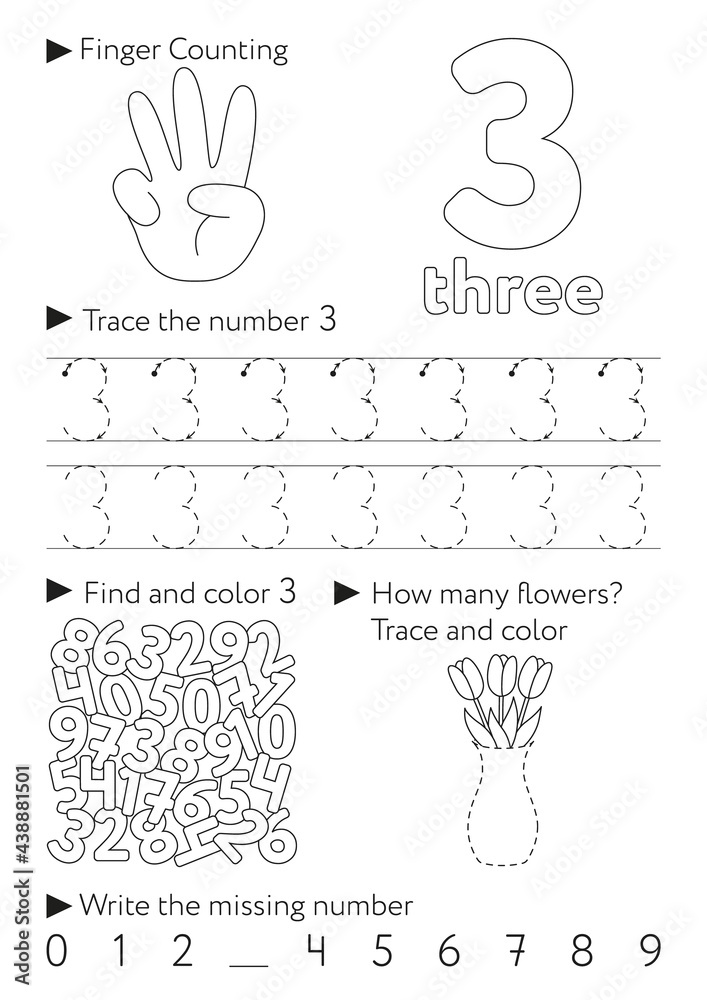 Worksheets for learning numbers. Learning and activity for kids. Number ...