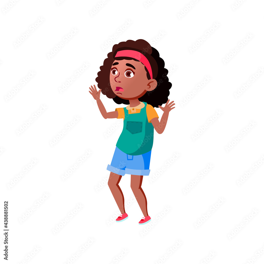 cute girl shocking from extremal attraction in amusement park cartoon ...