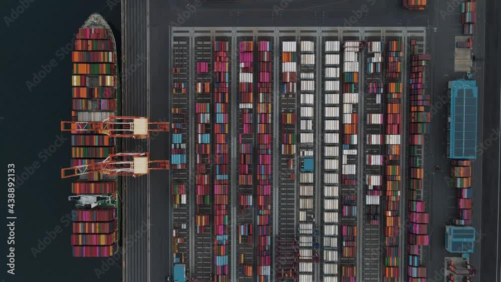 Loading container ship for import and export, business logistic and ...