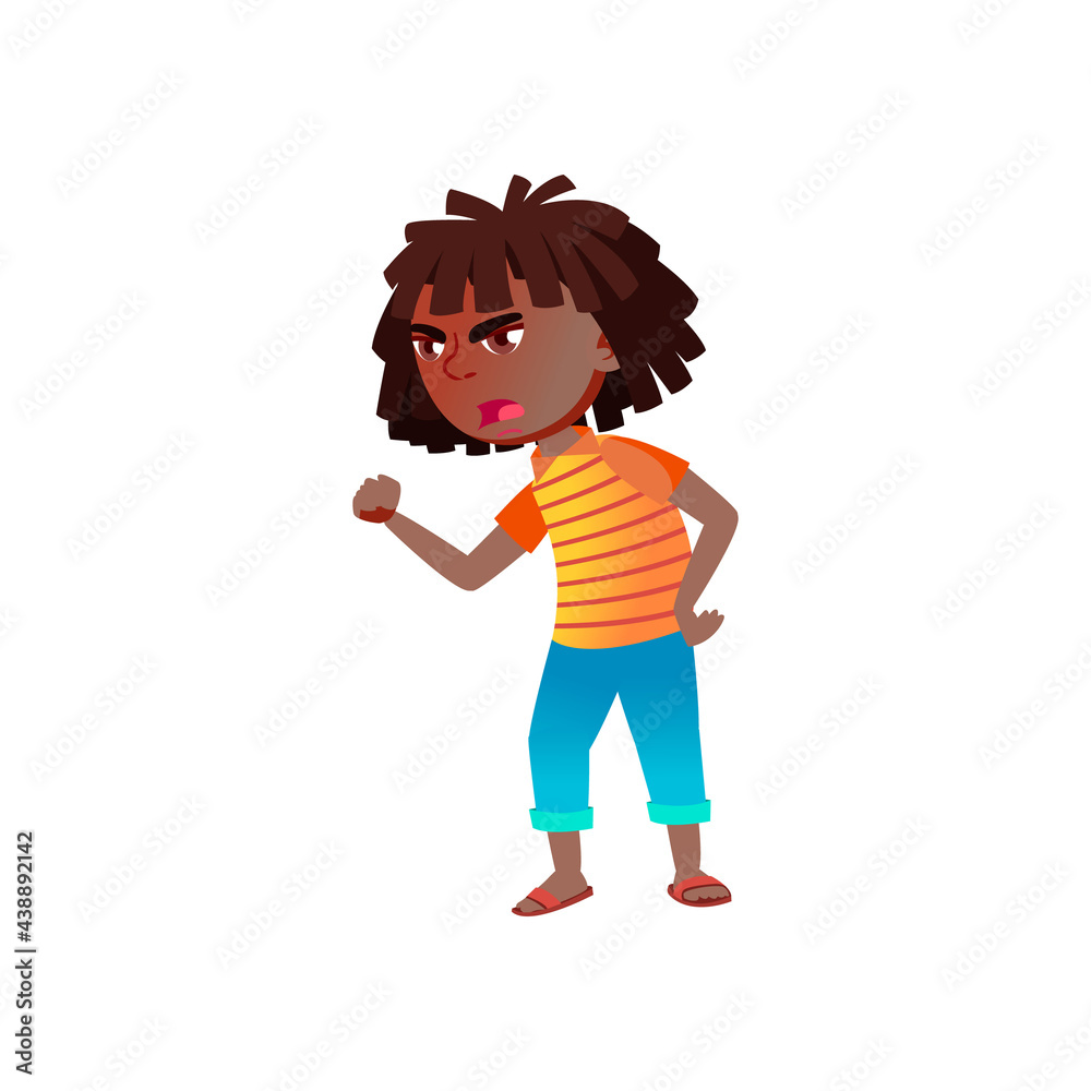 crazy african girl kid screaming at little brother in house cartoon ...