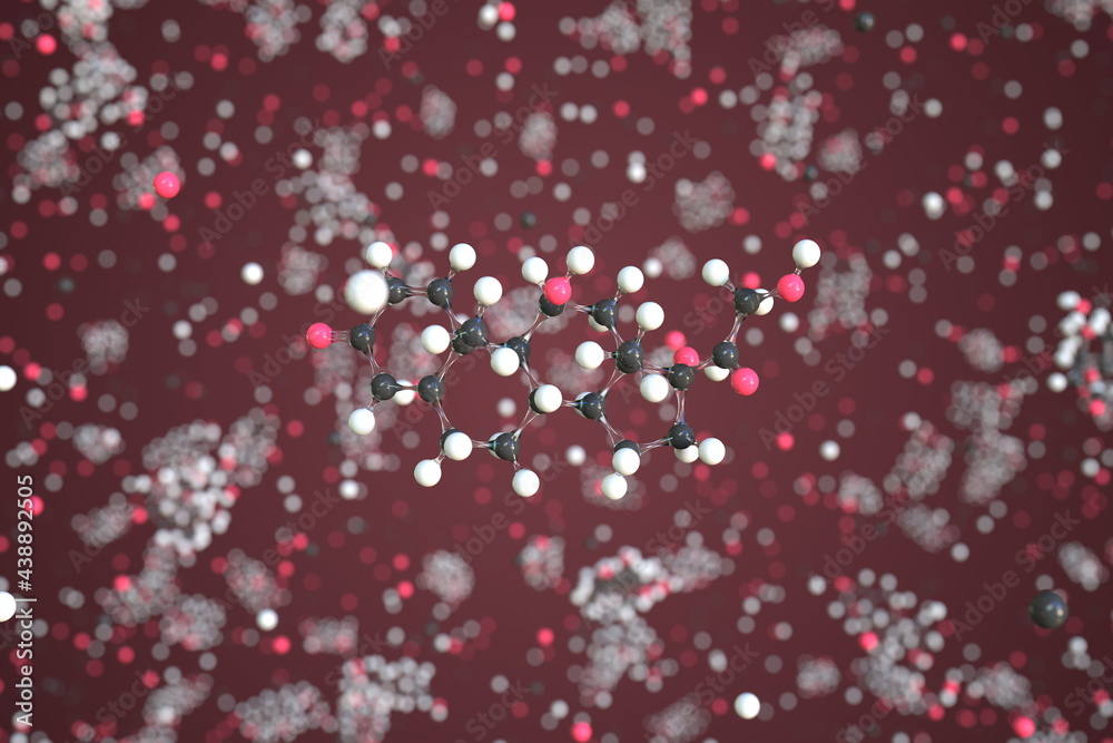 Molecule of Prednisolone. Molecular model, conceptual 3d rendering ...