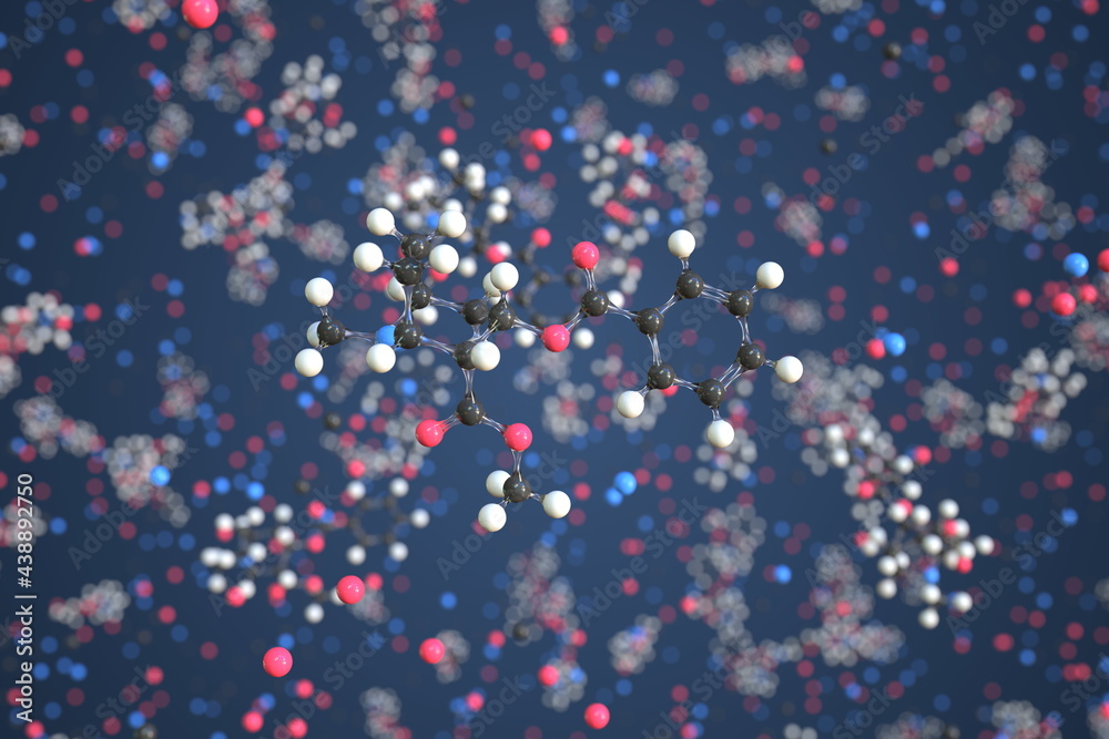 Molecule of cocaine, conceptual molecular model. Scientific 3d ...