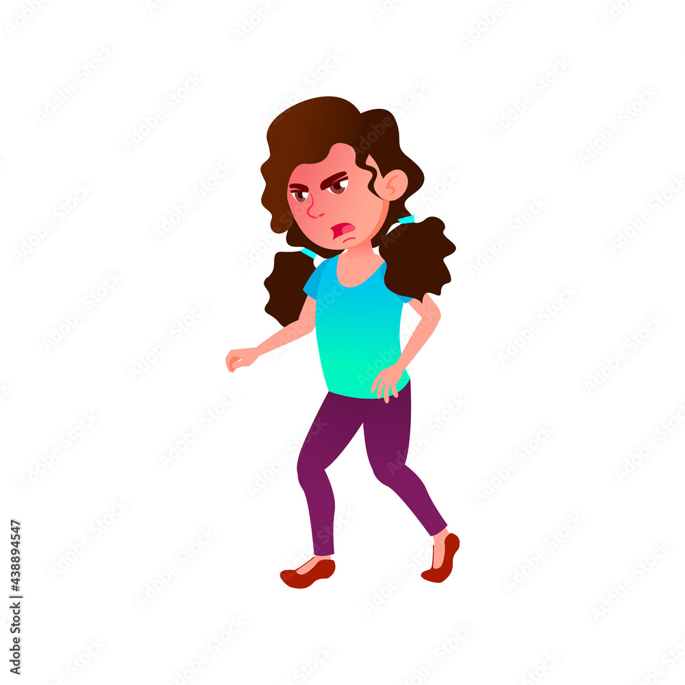 mad girl teenager screaming at classmate on school backyard cartoon ...