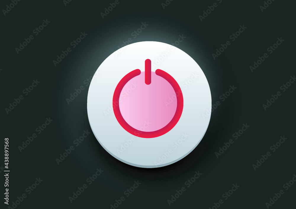 Red, pink and white Play icons push button in black background Vector ...