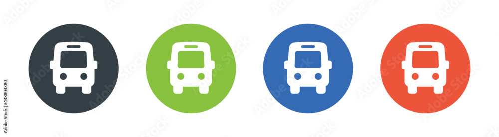 Bus icon set. Transport icons button, vector, sign, symbol, logo ...