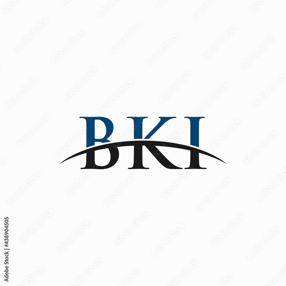 BKI initial overlapping movement swoosh horizon, logo design ...