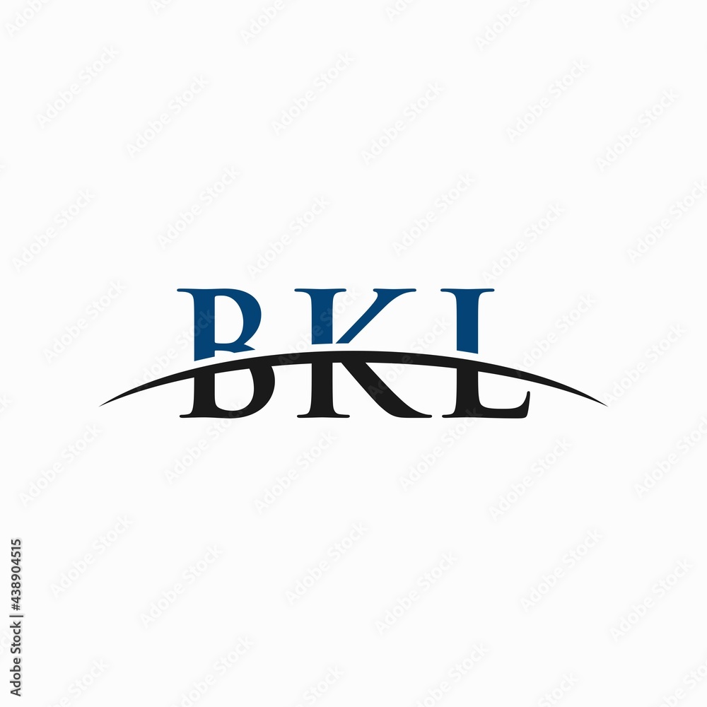 BKL initial overlapping movement swoosh horizon, logo design ...