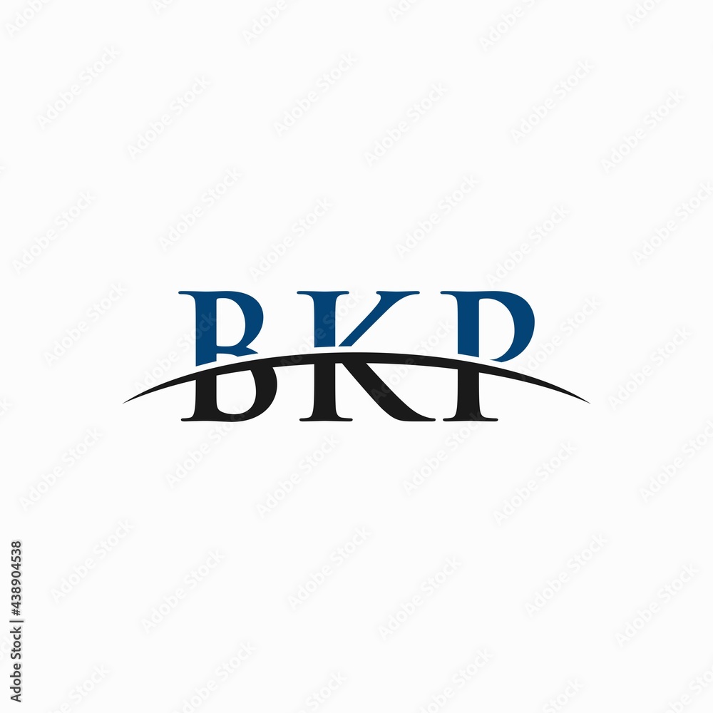 BKP initial overlapping movement swoosh horizon, logo design ...