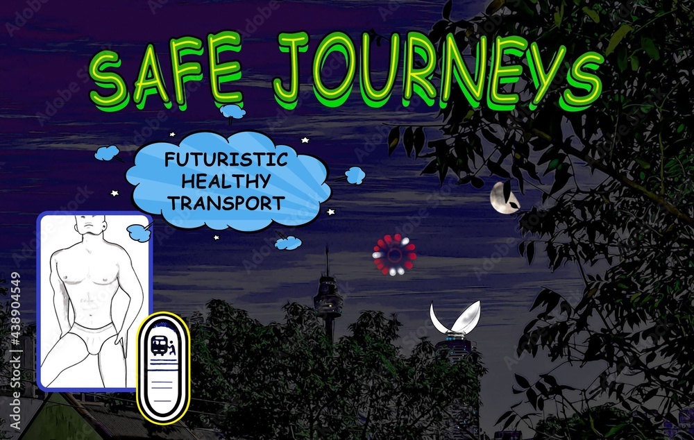 Cartoon Safe Travel Panel Stock Illustration | Adobe Stock