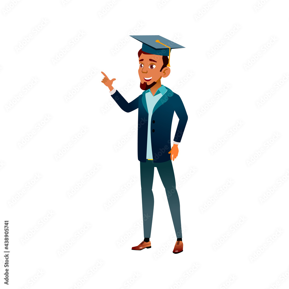 young man celebrate university graduation cartoon vector. young man ...