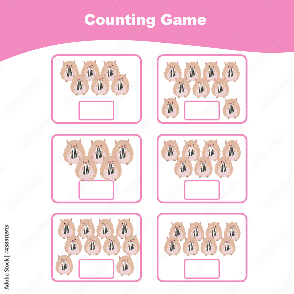 Counting game for preschool children. This worksheet is good for ...